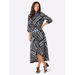 Damen Druckkleid "Modal-Kleid"schwarz, ecru, bedruckt, Gr. 48, CREATION L PREMIUM, bedruckt, gemustert, mehrfarbig, 100% Modal, Kleider