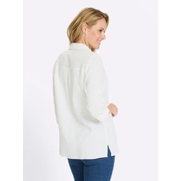 Classic Basics Damen Longbluse, wei&szlig;, Gr. 46, unifarben, 100% Baumwolle, Blusen