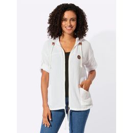 Casual Looks Damen Blusenjacke, wei&szlig;, Gr. 44, 100% Baumwolle, Jacken