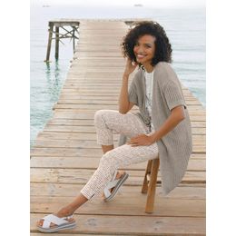 Heine Damen Cardigan, beige, Gr. 38, unifarben, 65% Polyacryl, 35% Polyamid, Strickjacken
