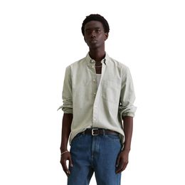 Marc O'Polo Damen Langarmhemd "aus Bio-Baumwoll-Oxford-Qualit&auml;t"dunkelgr&uuml;n, Gr. L, MARC O'POLO DENIM, unifarben, Obermaterial: 100% Baumwolle, Hemden
