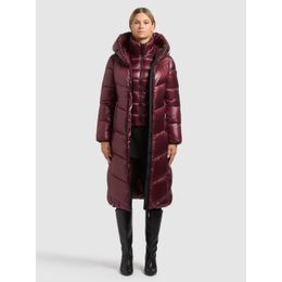 Khujo Damen Steppmantel "RABIA 2IN1 (EINSATZ HERAUSNEHMBAR)"mahagoni rot, Gr. XS, unifarben, 100% Nylon, M&auml;ntel
