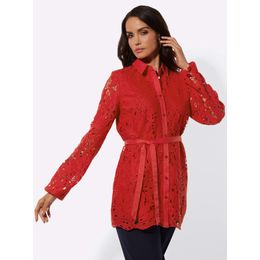 CR&Eacute;ATION L CREATION L Damen Spitzenbluse, rot, Gr. 36, unifarben, 100% Polyester, Blusen