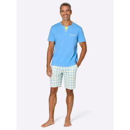 w&auml;schepur W&Auml;SCHEPUR Herren Shorty, Gr. 48, blau, 100% Baumwolle, Homewear-Sets