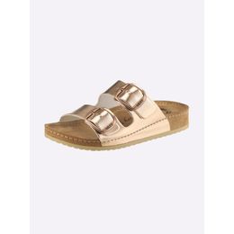 MUBB Damen Pantolette, Gr. 37, gold, Glattleder, Rindsleder, Schuhe