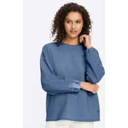 Heine Damen Sweatshirtjeansblau, Gr. 36, gemustert, unifarben, 82% Baumwolle, 18% Polyester, Sweatshirts