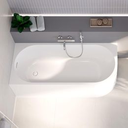 evineo ineo4 Eck-Badewanne L: 170 B: 75 H: 55 cm, Raumecke links, BE0748WH,