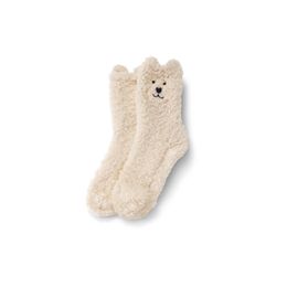 Tchibo - Teddy-Kuschelsocken - Gr. 39-42 - wei&szlig;