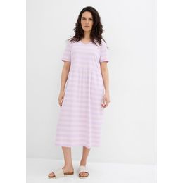 bonprix Jerseykleid aus Bio-Baumwolle, lila, 100% Baumwolle