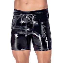 Black Level Lack-Shorts mit Klappentaschen