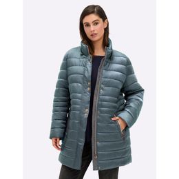 sheego Gro&szlig;e Gr&ouml;&szlig;en Steppjacke mit Pelz-Imitat, jade, Gr&ouml;&szlig;e 48 - Damen