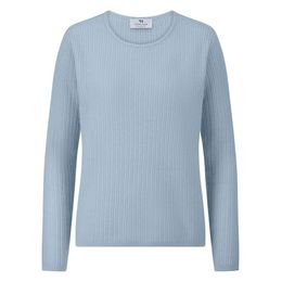Peter Hahn - Rundhals-Pullover mit 1/1-Arm, blau, Gr. 46 / L - Kaschmir