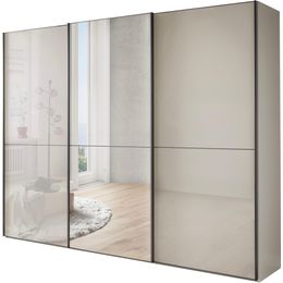 Schwebet&uuml;renschrank Wiemann "Phoenix, Made in Germany, modernes Design, Highlight, Blickfang", champagner, dekor, B:246cm H:217cm T:67cm, Schr&auml;nke, Schwebet&uuml;renschrank, maximaler Staurraum, inkl.Einlegeb&ouml;den, W&auml;scheb&ouml;den u. D&auml;mpfer
