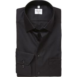 Langarmhemd MARVELIS, Herren, Gr. 42, Extra verl&auml;ngerter Arm, schwarz, Web, Obermaterial: 100% Baumwolle, 2-Knopf-Manschette, Hemden, modern fit, verl&auml;ngerter Arm, Businesshemd, New-Kentkragen