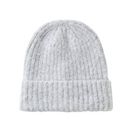 Strickm&uuml;tze bonprix "M&uuml;tze", Damen, grau (hellgrau), Obermaterial: 53% Polyester, 38% Polyacryl, 7% Wolle, 2% Polyamid, M&uuml;tzen Strickm&uuml;tze, M&uuml;tze