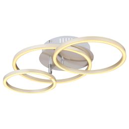 Globo LIGHTING LED Deckenleuchte "KENDY", nickel matt, Leuchten, Deckenlampe/Wohnzimmer/Schlafzimmer/modern, LED Deckenleuchte