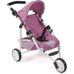 Bayer Chic 2000 Puppenbuggy CHIC2000 "Jogging-Buggy Lola", rosa (jeans pink), Puppenwagen, KinderB:33cm H:57cm T:70cm, Kunststoff, Metall, Stoff, mit klappbarem Verdeck, B:33cm H:57cm T:70cm