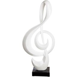 Dekoobjekt CASABLANCA BY GILDE "Skulptur Notenschl&uuml;ssel wei&szlig; H. 83 cm", wei&szlig;, B:38cm H:83cm T:15cm, Kunstharz, Marmor, Dekofiguren