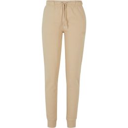Jogginghose DEF "DEF Damen Swearpants Lola", Damen, Gr. XS, US-Größen, beige, 95% Baumwolle, 5% Elasthan, unifarben, normal, Hosen Jogginghose