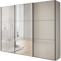 Schwebet&uuml;renschrank Wiemann "Phoenix, Made in Germany, modernes Design, Highlight, Blickfang", champagner, dekor, B:223cm H:236cm T:67cm, Schr&auml;nke, Schwebet&uuml;renschrank, maximaler Staurraum, inkl.Einlegeb&ouml;den, W&auml;scheb&ouml;den u. D&auml;mpfer