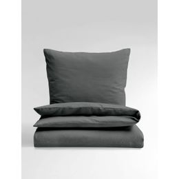Bettw&auml;sche Bierbaum "Biber Uni", grau (anthrazit), B/L: 155cm x 220cm, 1 Stk., 1 Stk., Biber, B/L: 40cm x 80cm, 2 Stk., Biber, Obermaterial: 100% Baumwolle, Bettw&auml;sche, Bettw&auml;sche, Schlichtes Unidesign: Zeitlos und stilvoll f&uuml;r jedes Schlafzimmer