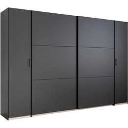 Schwebetürenschrank Rauch "Kleiderschrank Drehtürenschrank Schrank Garderobe KRONACH TOPSELLER", grau (graumetallic, griffleisten graumetallic), B:311cm H:210cm T:59cm, Holzwerkstoff, Schränke, Schwebetürenschrank, mit Dreh- und Schwebetüren und vielen Einlegeböden MADE IN GERMANY, Topseller
