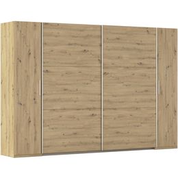 Schwebetürenschrank Rauch "Kleiderschrank Drehtürenschrank Schrank Garderobe KRONACH TOPSELLER", braun (eiche artisan, griffleisten alu), B:311cm H:210cm T:59cm, Holzwerkstoff, Schränke, Schwebetürenschrank, mit Dreh- und Schwebetüren und vielen Einlegeböden MADE IN GERMANY, Topseller