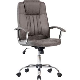 Chefsessel Duo Collection "Bill", grau (grau, chrom), B:60cm H:106cm T:60cm, 100% Polyester, St&uuml;hle, Vintage Look, bis 100kg