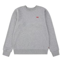 Sweatshirt LEVI'S KIDS "LVB MINI LOGO CREWNECK SWEAT", Jungen, Gr. 5 (110), grau (grau heather), Sweatware, Obermaterial: 60% Baumwolle, 40% Polyester, meliert, regular fit normal, Rundhals, Rippb&uuml;ndchen, Sweatshirts Sweatshirt, aus formstabilem Baumwollmix