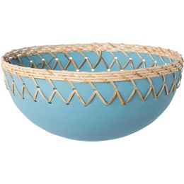 Dekoschale CREATIV HOME "Schale", aqua, H:11cm &Oslash;:27cm, Dekoschalen, mit Sisaldeko