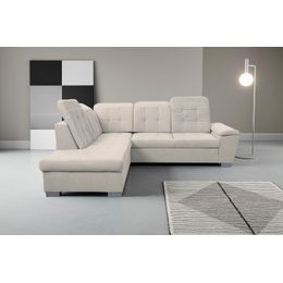 Ecksofa WERK2, B:265cm H:103cm T:215cmnatur, 100% Polyester, Wohnzimmer, Sofas, "Bonny inkl. Kopfteilverstellung, Bettfunktion, Stauraum, Breite