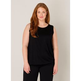 Longtop Base Level Curvy "Yasmina", Damen, Gr. 58 (60), schwarz, Jersey, Obermaterial: 94% Viskose, 6% Elasthan, unifarben, Basic, figurbetont h&uuml;ftbedeckend, Rundhals, Tops, Formgebendes B&uuml;ndchen am Saum