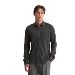 Marc O'Polo Blusenshirt MARC O'POLO "aus weichem Heavy Jersey", Herren, Gr. L, dunkelgrau melange, Obermaterial: 100% Baumwolle, unifarben, skinny fit, Manschette, Shirts Blusenshirt