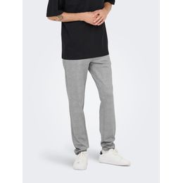 Only & Sons Chinohose ONLY & SONS "ONSMARK SLIM CHECK PANTS 9887 NOOS", Herren, Gr. 28, L&auml;nge 30, grau (glacier gray), Web, Obermaterial: 64% Viskose, 31% Polyester, 5% Elasthan, kariert, slim fit kn&ouml;chellang, Hosen Chinohose