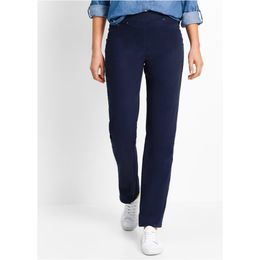 Schlupfhose bonprix "Twill Treggings aus elastischem Baumwoll-Mix", Damen, Gr. 56, N-Gr, blau (dunkelblau), Obermaterial: 97% Baumwolle, 3% Elasthan, regular fit, Hosen Schlupfhose, Twill Treggings aus elastischem Baumwoll-Mix
