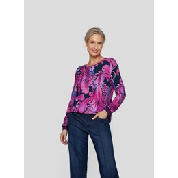 Print-Shirt Rabe "T-Shirt", Damen, Gr. 42, pink, 95%Viskose, 5%Elastan, gemustert, gerade, Shirts