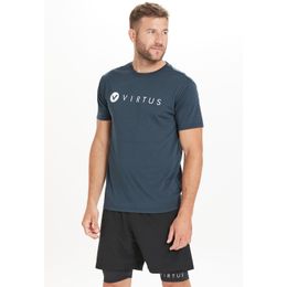 Funktionsshirt Virtus "EDWARDO", Herren, Gr. S, blau (dunkelblau), 85% Polyester, 15% Viskose, unifarben, kurz, Rundhals, Shirts Funktionsshirt, mit schnell trocknender QUICK DRY Technologie