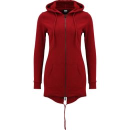 Cardigan Urban Classics "Urban Classics Damen Ladies Sweat", Damen, Gr. M, burgundy, 63% Baumwolle, 37% Polyester, unifarben, normal, ohne Ausschnitt, Strickjacken