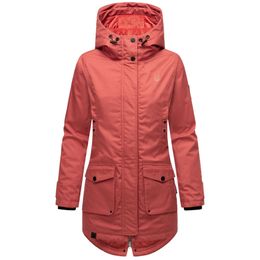 Parka Navahoo "Brinjaa", Damen, Gr. M (38), rosa (altrosa), Obermaterial: 65% Polyester, 35% Baumwolle; Futter: 100% Polyester; Wattierung: 100% Polyester; &Auml;rmelfutter: 100% Polyester, Basic, tailliert Po-bedeckend, hoch geschlossener Ausschnitt, &Auml;rmel ohne &Auml;rmelschlitz Rippstrickb&uuml;ndchen kontrastfarben, Jacken Parka, Modischer Winter Kurzmantel mit zahlreichen Taschen