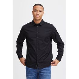 Langarmhemd Blend "BHBoxwell", Herren, Gr. XL, US-Gr&ouml;&szlig;en, schwarz, Web, 97% Baumwolle, 3% Elasthan, unifarben, regular fit, 2-Knopf-Manschette, Hemden, Klassisches Langarmhemd