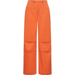 Stoffhose Ragwear "Paragata", Damen, Gr. 24, Normalgrößen, orange, Material: 100% Baumwolle, weit lang, Hosen Stoffhose, Stylische Parachute-Hose mit Kordelzügen