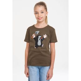 T-Shirt logoshirt "Der kleine Maulwurf", M&auml;dchen, Gr. 104/116, gr&uuml;n (olivgr&uuml;n), 100% Baumwolle, bedruckt, normal, Rundhals, Shirts T-Shirt, mit lizenzierten Originaldesign