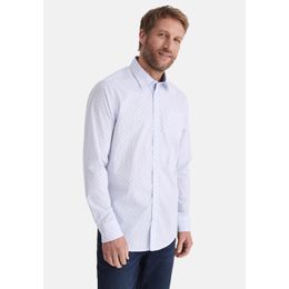 Langarmhemd Stooker Men "HUGH Hemd Langarm Regular Fit", Herren, Gr. L, US-Gr&ouml;&szlig;en, wei&szlig; stripe dots, Web, 60% Baumwolle, 40% Polyester, regular fit, Hemden, Langarm Hemd Regular Fit f&uuml;r Herren