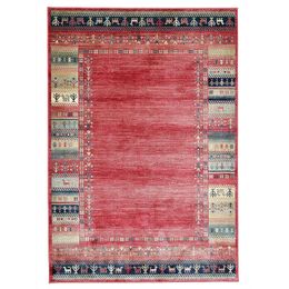 Teppich Gr. 1, rot, gemustert, B:50cm H:8mm L:80cm, Viskose, Teppiche, Teppich