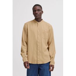 Langarmhemd Blend "BHBobby Shirt mandarin", Herren, Gr. S, US-Gr&ouml;&szlig;en, cornstalk, 55% Leinen, 45% Viskose, unifarben, regular fit, ohne Ausschnitt, gerader Abschluss, Hemden, Stilvolles Langarmhemd aus Leinenmix
