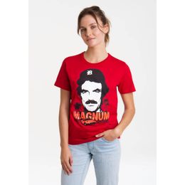 T-Shirt logoshirt "Magnum", Damen, Gr. L, rot, 100% Baumwolle, bedruckt, normal, Rundhals, Shirts T-Shirt, mit coolem Print