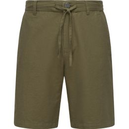 Shorts Ragwear "Harling", Herren, Gr. 33, Normalgr&ouml;&szlig;en, gr&uuml;n (olivgr&uuml;n), Material: 65% Baumwolle, 35% Leinen, bequem ca. Mitte Oberschenkel, Hosen Shorts, kurze Herren Hose mit Bindeband