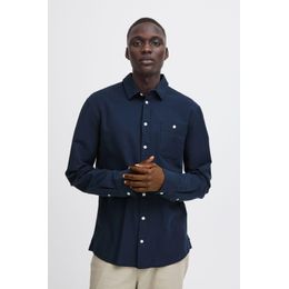 Langarmhemd Blend "BHShirt", Herren, Gr. S, US-Gr&ouml;&szlig;en, marineblaus, Web, 70% Baumwolle, 30% Leinen, unifarben, regular fit normal, 2-Knopf-Manschette, Hemden, Stilvolles Langarmhemd mit Brusttasche aus Leinenmix