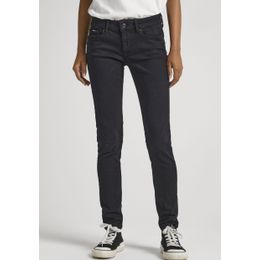Skinny-fit-Jeans Pepe Jeans "SOHO", Damen, Gr. 29, L&auml;nge 28, schwarz, Denim/Jeans, Obermaterial: 80% Baumwolle, 17% Polyester, 3% Elasthan, skinny fit lang, Jeans, im 5-Pocket-Stil mit 1-Knopf Bund und Stretch-Anteil