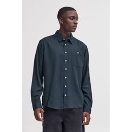 Langarmhemd Blend "BHBOBBY Shirt", Herren, Gr. L, US-Größen, marineblaus, 55% Leinen, 45% Viskose, unifarben, Basic, regular fit normal, ohne Ausschnitt, 1-Knopf-Manschette, Hemden, Lässiges Langarmhemd mit Brusttasche